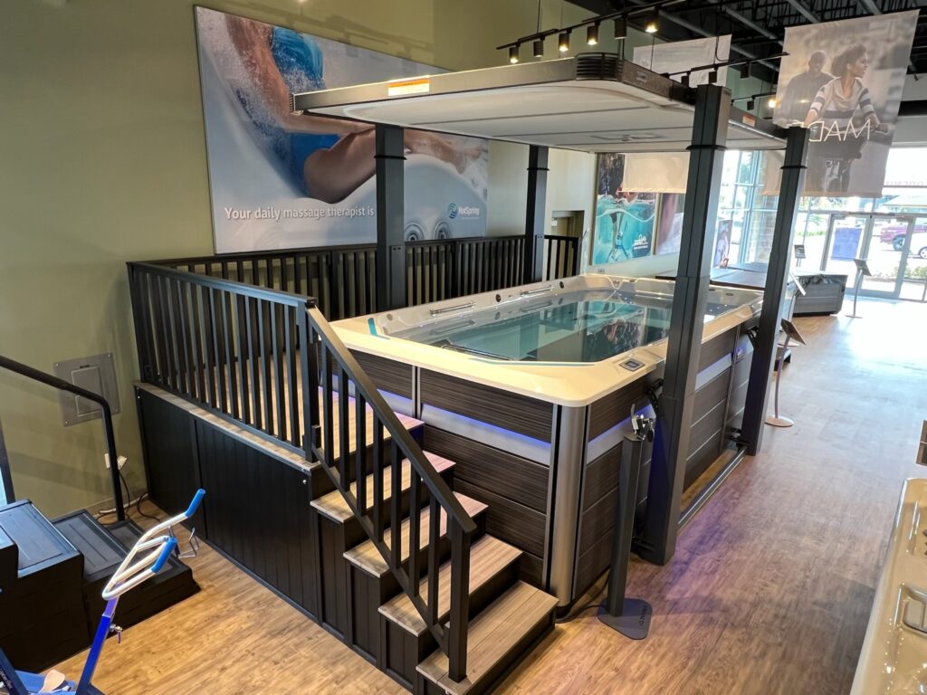 Swim Spa Steps with Deck - A&B Outdoor Products